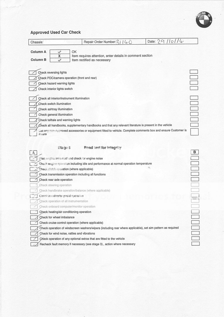 BMW AUC Checklist | BMWLand